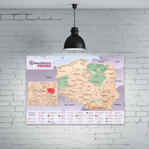Płonąca Żyrafa - Mapa zdrapka Polski